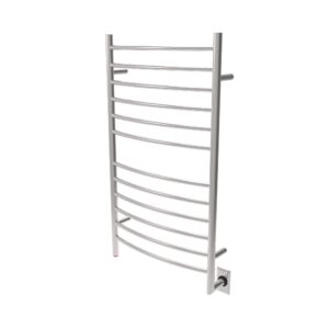 amba rwhl-cp radiant large hardwired + plug-in combo curved 12 bar towel warmer in polished