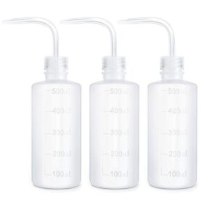 axe sickle 3 pcs plastic safety squeeze bottle 500 ml wash bottle watering tool, lab tip liquid storage, 16oz / 3 bottle.