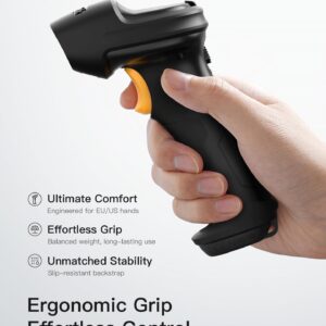 Inateck Barcode Scanner, Wireless Scanner, 1 Charge 180 Days Standby, 35M Range, Automatic Scanning, BCST-60 Black