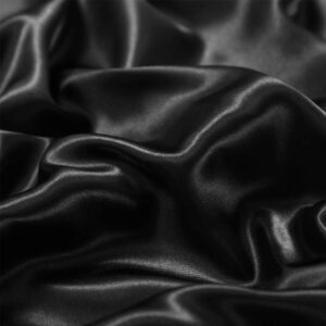 AiMay 3 Piece Satin Duvet Cover Set Bedding Sets Queen Black 1800 Series Luxury Rich Silk Silky Super Soft Solid Color Reversible Zipper Closure Sexy Honeymoon Wrinkle Free (Queen, Black)