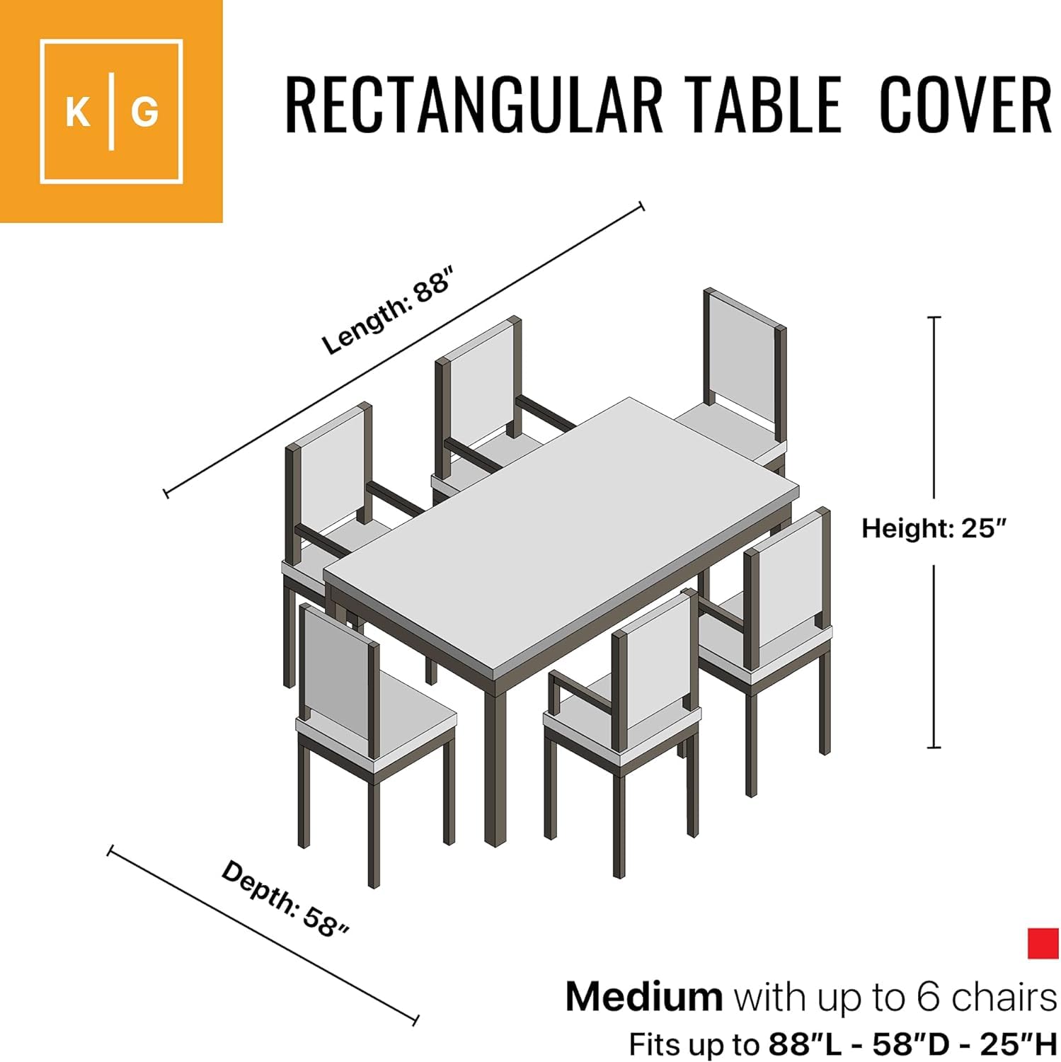 KHOMO GEAR - Patio Table & Chair Set Cover - Durable and Water Resistant Outdoor Furniture Cover, Medium Size