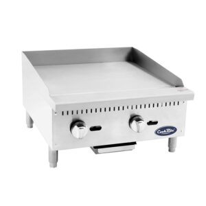 atmg-24 commercial griddle heavy duty manual flat top restaurant griddle stainless steel portable grill natural gas 24" countertop - 60,000 btu c