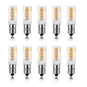 vlio e14 5w led light bulb 10 pack, cool white 6000k, 40w incandescent bulb equivalent, 400lm 52 led 2835-smd light, not dimmable, ac110v