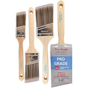 pro grade - paint brushes - 4 pack variety angle paint brushes