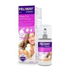 feliway spray classic spray, 60 ml - reassures cats during car travel, veterinary visits & helps control unwanted behaviours like urine spraying, scratching - (60 ml spray, 1-pack)