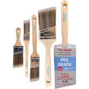 pro grade - paint brushes - 5 pack variety angle paint brushes