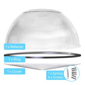 HYPERLITE 60 Degree PC Reflector ONLY for Hero Series LED High Bay Light 1-Pack (Milky Reflector with Cover)