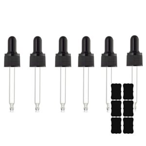 glass eye droppers for essential oil 15ml (1/2 ounce) - compatible with most well known 15 ml essential oil brands