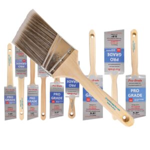 10 pack pro-grade premium wall/trim house paint brush set great for professional painter and home owners painting brushes for cabinet decks fences interior exterior & commercial paintbrush.