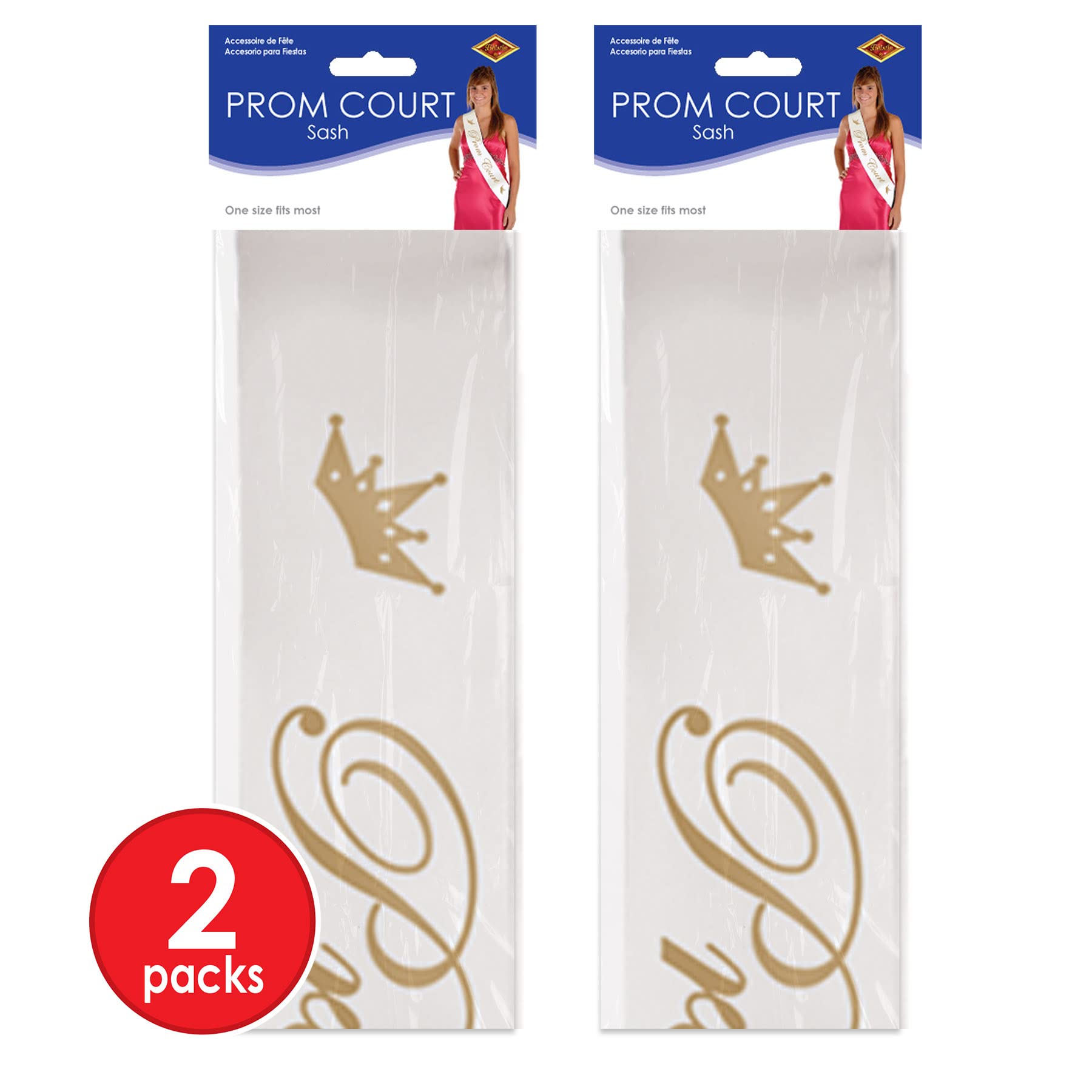 Prom Court Satin Sash - Pack of 2