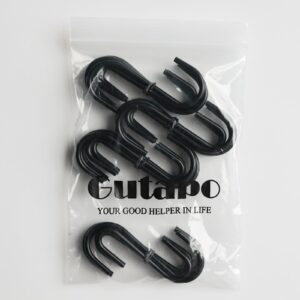 Gutapo 24 Pack Black S Shaped Hooks Small Hanging Hangers for Bathroom Bedroom Office Kitchen Garden