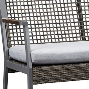 Real Flame Calvin Outdoor Loveseat, Two-Seater Couch, Powdered Aluminum Frame with Resin Wicker Weave