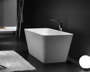 dowell 076 59" luxury contemorary stone resin free standing bathtub white modern