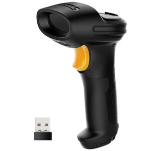 inateck barcode scanner, wireless scanner, 1 charge 180 days standby, 35m range, automatic scanning, bcst-60 black