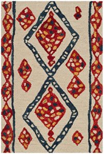 safavieh aspen collection 2'3" x 5' ivory/multi apn704a handmade moroccan boho tribal wool accent rug