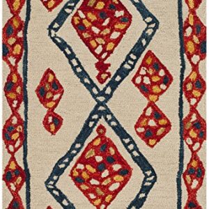 SAFAVIEH Aspen Collection 2'3" x 5' Ivory/Multi APN704A Handmade Moroccan Boho Tribal Wool Accent Rug