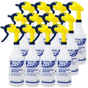 zep professional sprayer bottle - 32 oz (case of 12) - hdpro1 - versatile adjustable nozzle spray bottles with a fine mist or powerful spray, refillable spray bottle for diluted concentrate, chemical