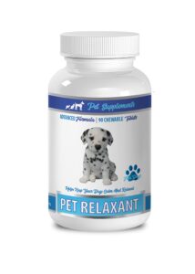 dog calming aid - pet relaxant - advanced formula - for dogs - chewable tablets - valerian for pets - 1 bottle (90 chews)