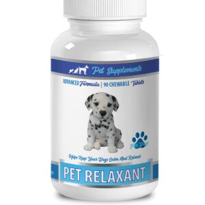 Dog Calming aid - PET Relaxant - Advanced Formula - for Dogs - CHEWABLE Tablets - Valerian for Pets - 1 Bottle (90 Chews)