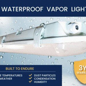 Orilis 2 FT 6500K 36W LED Vapor Tight Lights | Commercial Indoor/Outdoor Hardwired IP65 Waterproof Fixtures | 3600 Lumens | Detachable LED Strips (10-Pack)