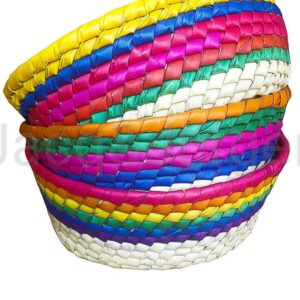 Handwoven Palm Baskets by Jacq & Jürgen - 3 Pack Multicolor - Medium Size Bundle - Traditional Mexican Tortillero