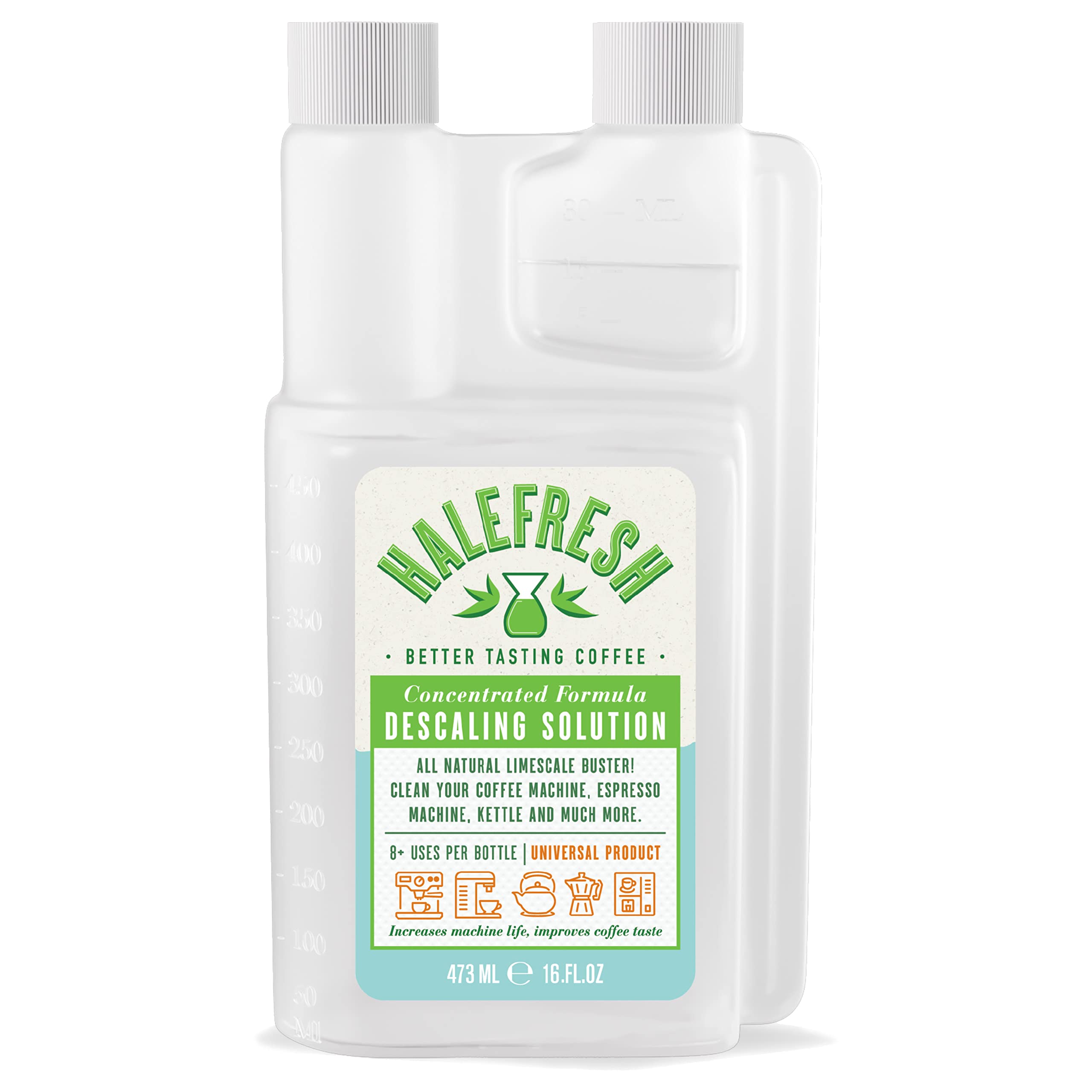 Descaling Solution Coffee Maker Cleaner - All Natural w/8+ Uses Per Bottle for Keurig, Saeco, Gaggia, Ninja and all Coffee and Espresso Maker