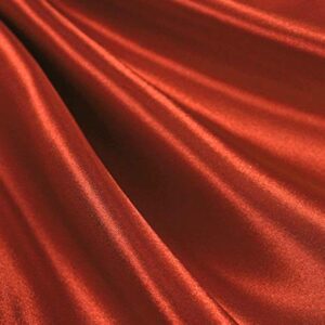 ak trading co. 60" inches wide-by the yard-charmeuse bridal satin fabric for wedding, apparel, crafts, decor, costumes (rust, 5 yards)