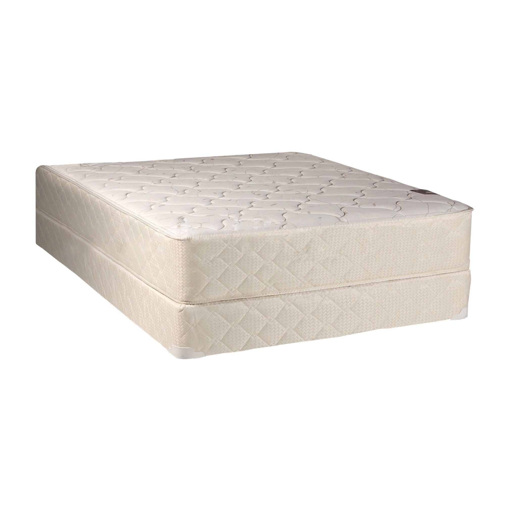 Mattress Solution Medium Plush Tight top Innerspring Mattress and 8" Wood Box Spring/Foundation Set, Full XL, Size