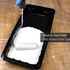 Great Andrew Paint Roller Tray Liner 4 Inch, 12 PCS Disposable Small Plastic Paint Trays Liners Perfect for Smaller Projects, DIY Painting etc. (Black)