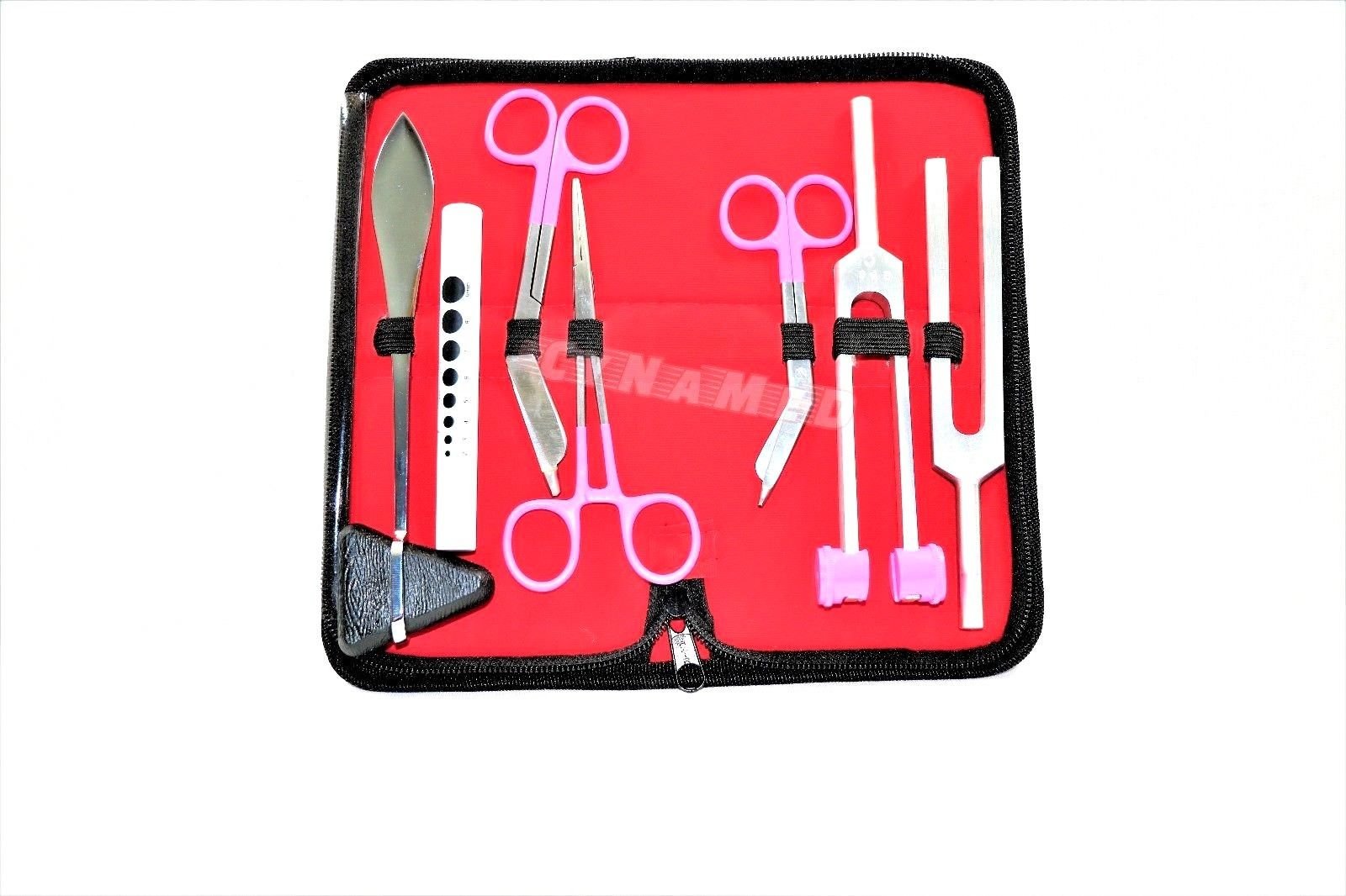 New Premium Set of 7 pcs Reflex Percussion Taylor Hammer Penlight Tuning Fork C 256 C 512 Bandage Scissors 5.5 and 4.5 Inches Hemostat Forceps 5.5 Inches CYNAMED