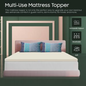 Mattress Solution 2-Inch High Density Foam Topper,Adds Comfort to Mattress, Full