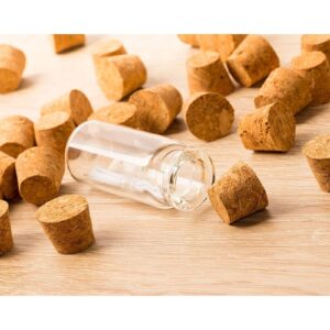 Juvale Size #4 Tapered Cork Plugs for Small Bottles and Test Tubes (0.6 x 0.47 x 0.5 in, 100 Pack)