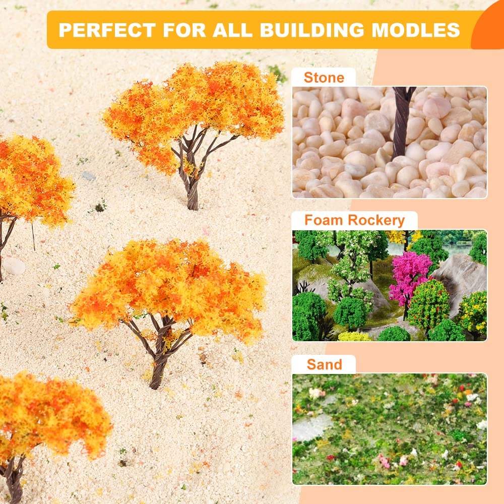 Yetaha 25PCS Model Miniature Maple Tree, HO Scale Model Tree Railroad Scenery Artificial Wargame Diorama Supplies for Micro Landscape Plant DIY Crafts Garden Ornament, Height 2.6inch/6.5cm