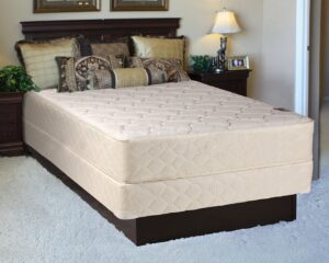 mattress solution medium plush tight top innerspring mattress and 8" wood box spring/foundation set, full xl, size