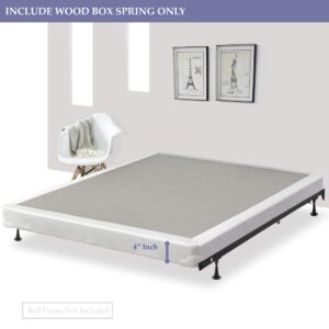 Mattress Solution Fully Assembled Low Profile Wood Traditional Boxspring/Foundation for Mattress, Queen, Size