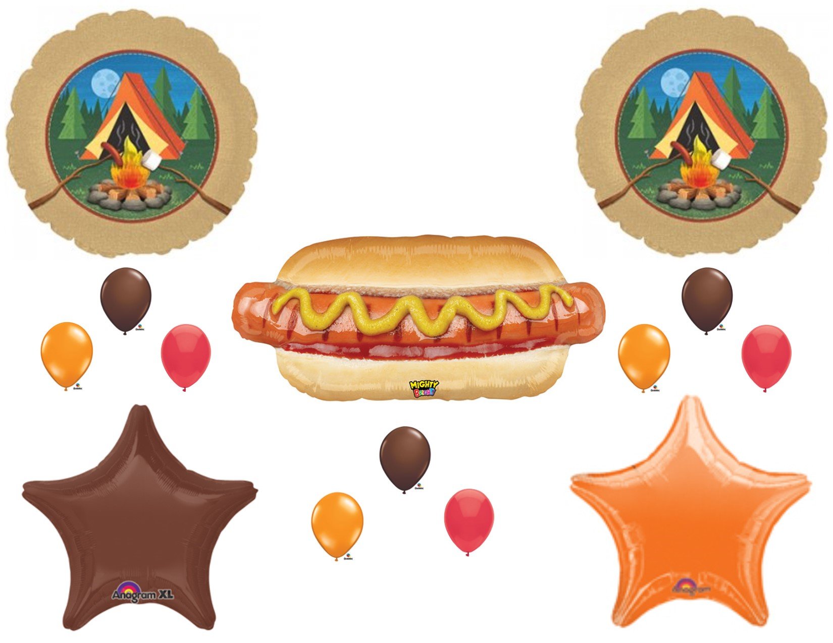 Camping Cookout Bon Fire Hot Dog Birthday Party Balloons Decoration Supplies