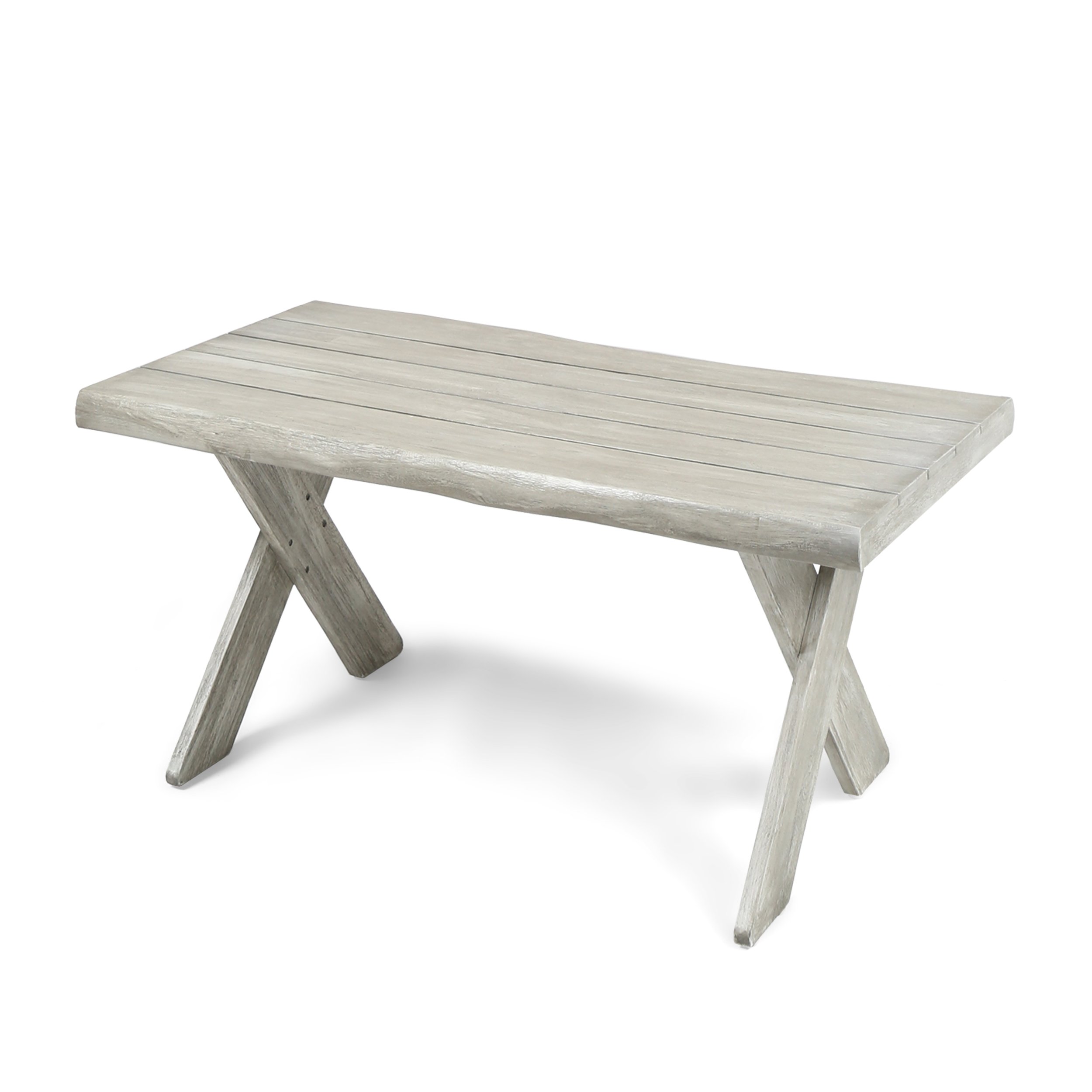 Great Deal Furniture Christopher Knight Home Irene Outdoor Acacia Wood Coffee Table, Sandblast Light Grey