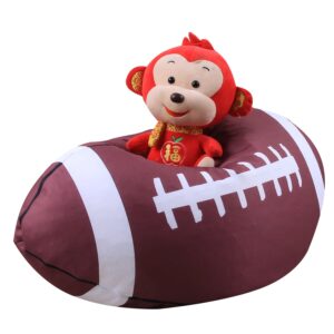 jian ya na stuffed animal storage bean bag world cup sports pattern kids toy storage bag chair perfect storage solution for blankets pillows towels clothes (american football, 26 inch)