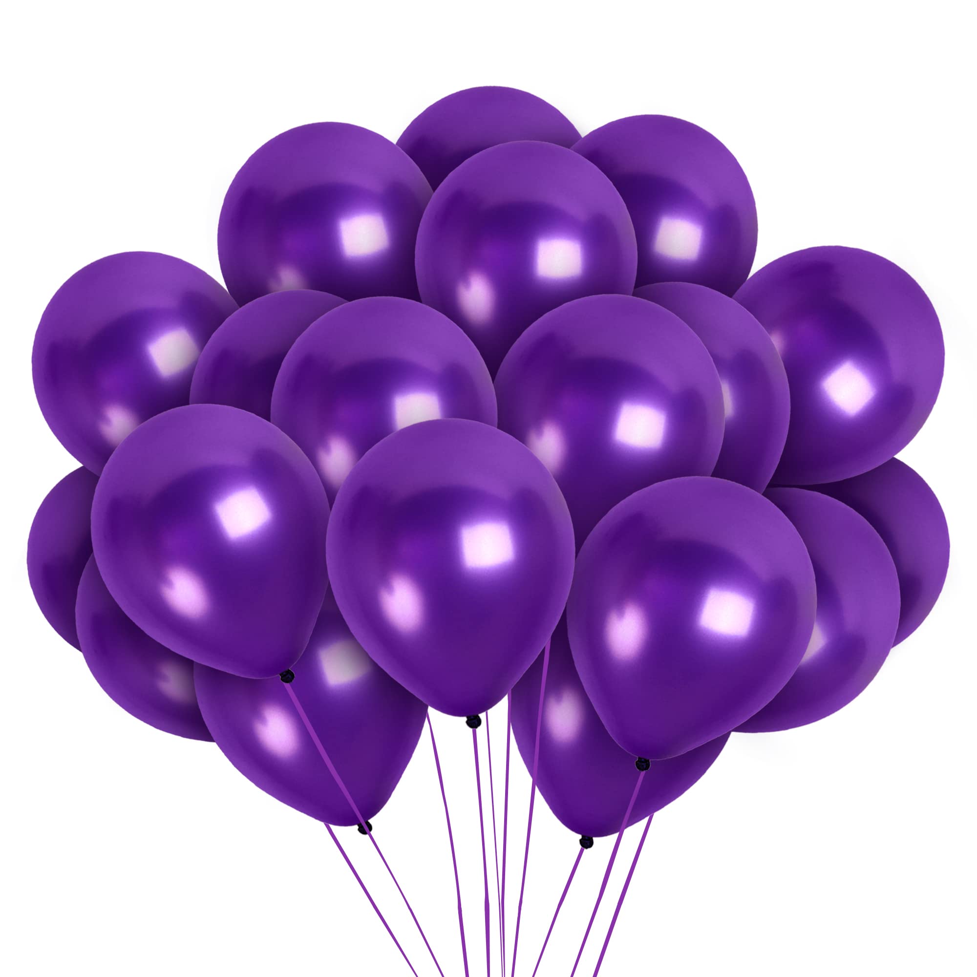 Treasures Gifted Metallic Purple Balloons - Dark Purple Balloons - Purple Latex Balloons 12 Inch - Purple Metallic Balloons - Lilac Balloons - Metallic Purple Balloons 36 Pack