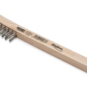 Lincoln Electric Stainless Steel Wire Brush - 2 x 9 Bristle Rows - 8.75" Length - Curved Handle - K3180-1