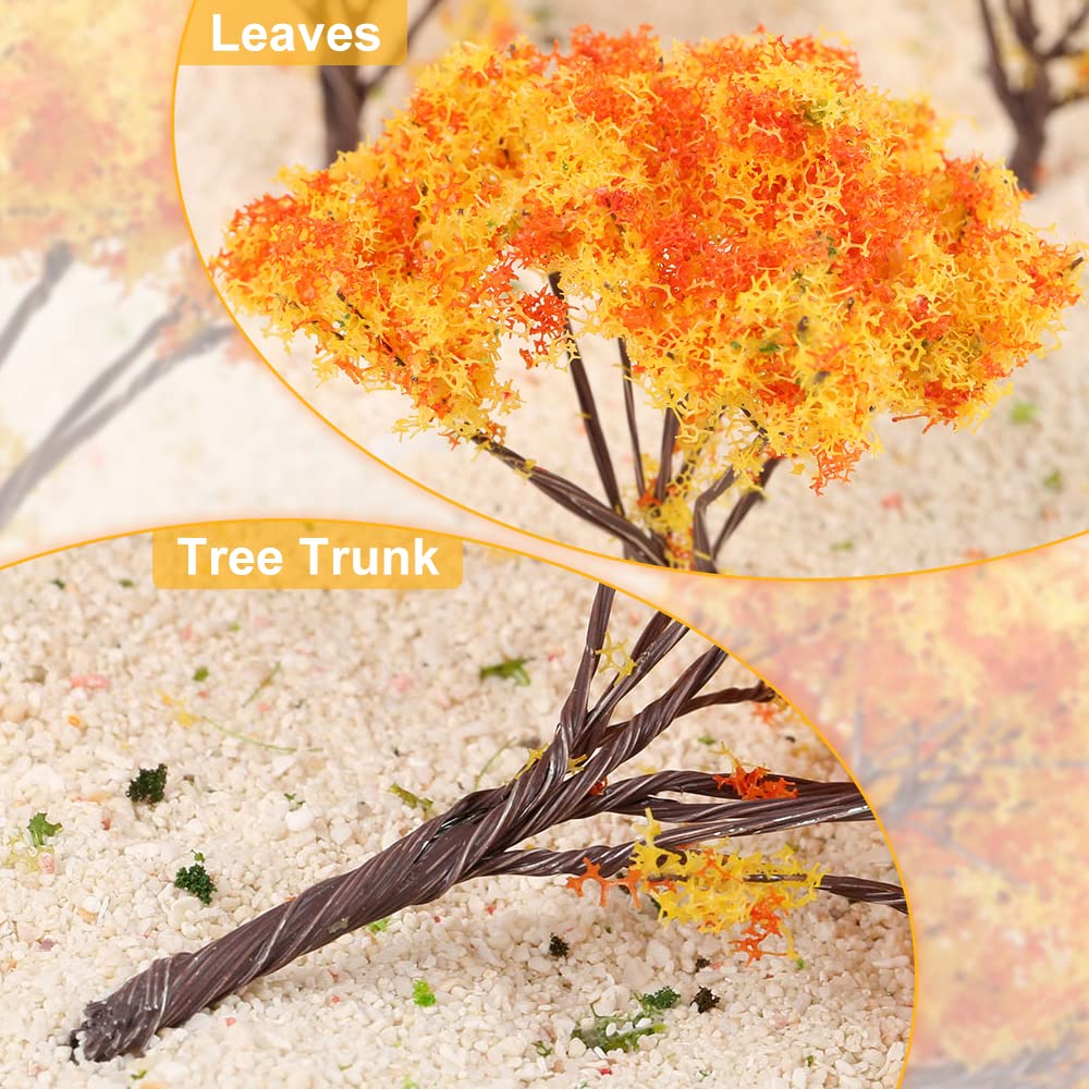 Yetaha 25PCS Model Miniature Maple Tree, HO Scale Model Tree Railroad Scenery Artificial Wargame Diorama Supplies for Micro Landscape Plant DIY Crafts Garden Ornament, Height 2.6inch/6.5cm