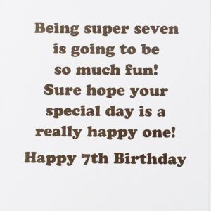 7 Years Old! -"Sure hope your special day is a really happy one" - 7th Birthday Greeting Card (Seven/Seventh)