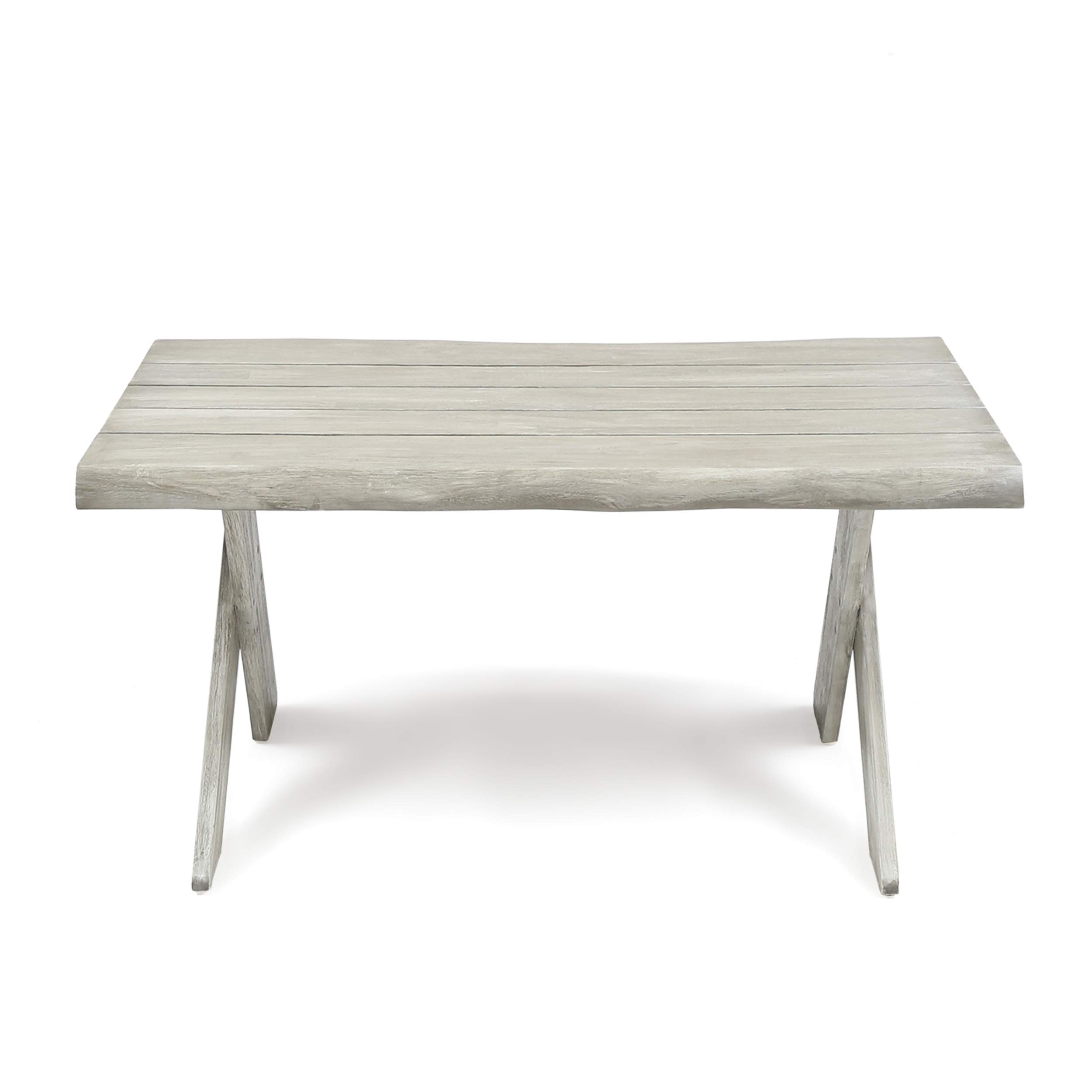 Great Deal Furniture Christopher Knight Home Irene Outdoor Acacia Wood Coffee Table, Sandblast Light Grey