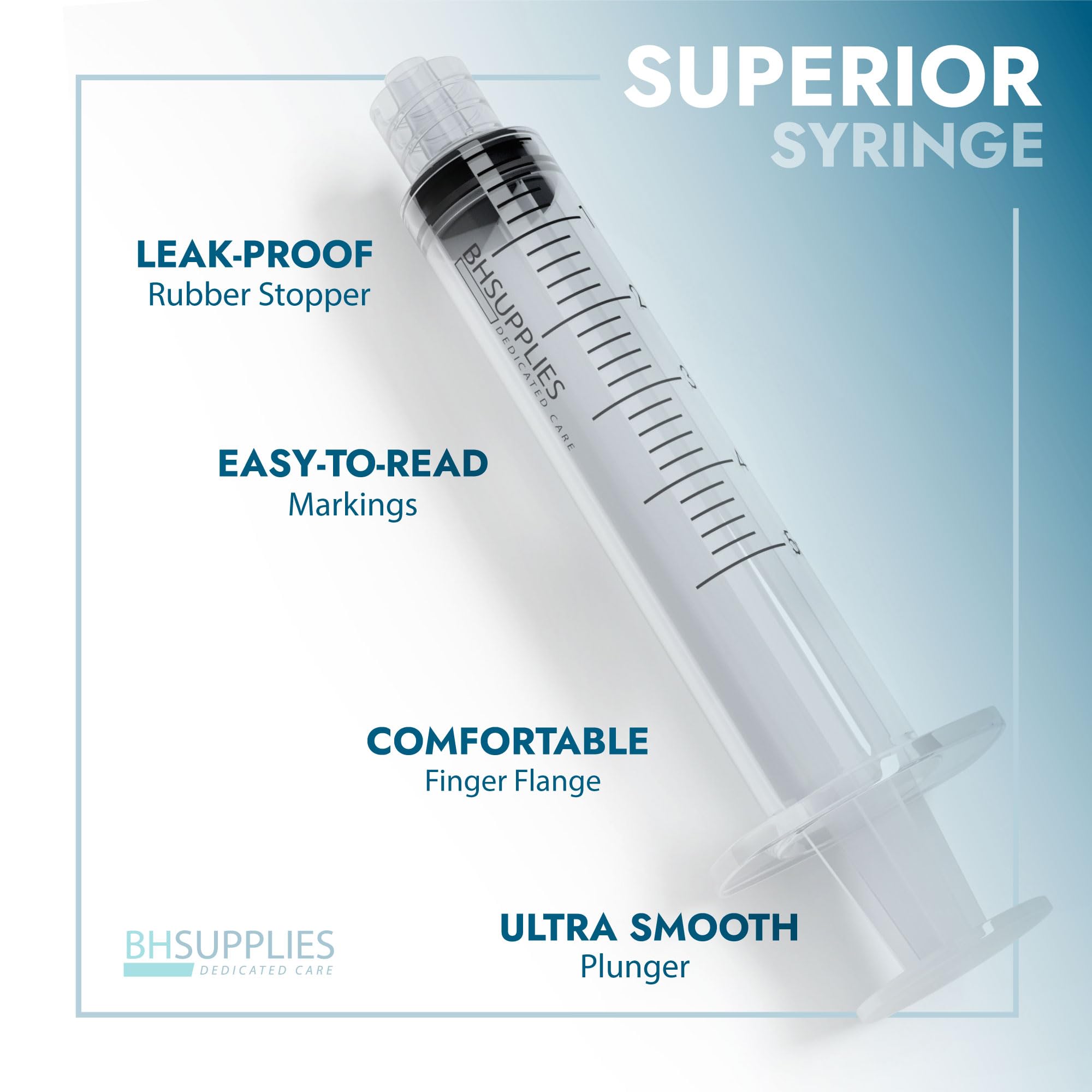 BH Supplies 3ml Luer Slip Tip Syringe - (No Needle) - Sterile, Individually Wrapped - 100 Syringes