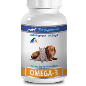 PET SUPPLEMENTS cat Skin and Itch Relief - Omega 3 - for Dogs and Cats - Health and Wellness - cat Omega 3 Oil - 1 Bottle (180 Softgels)