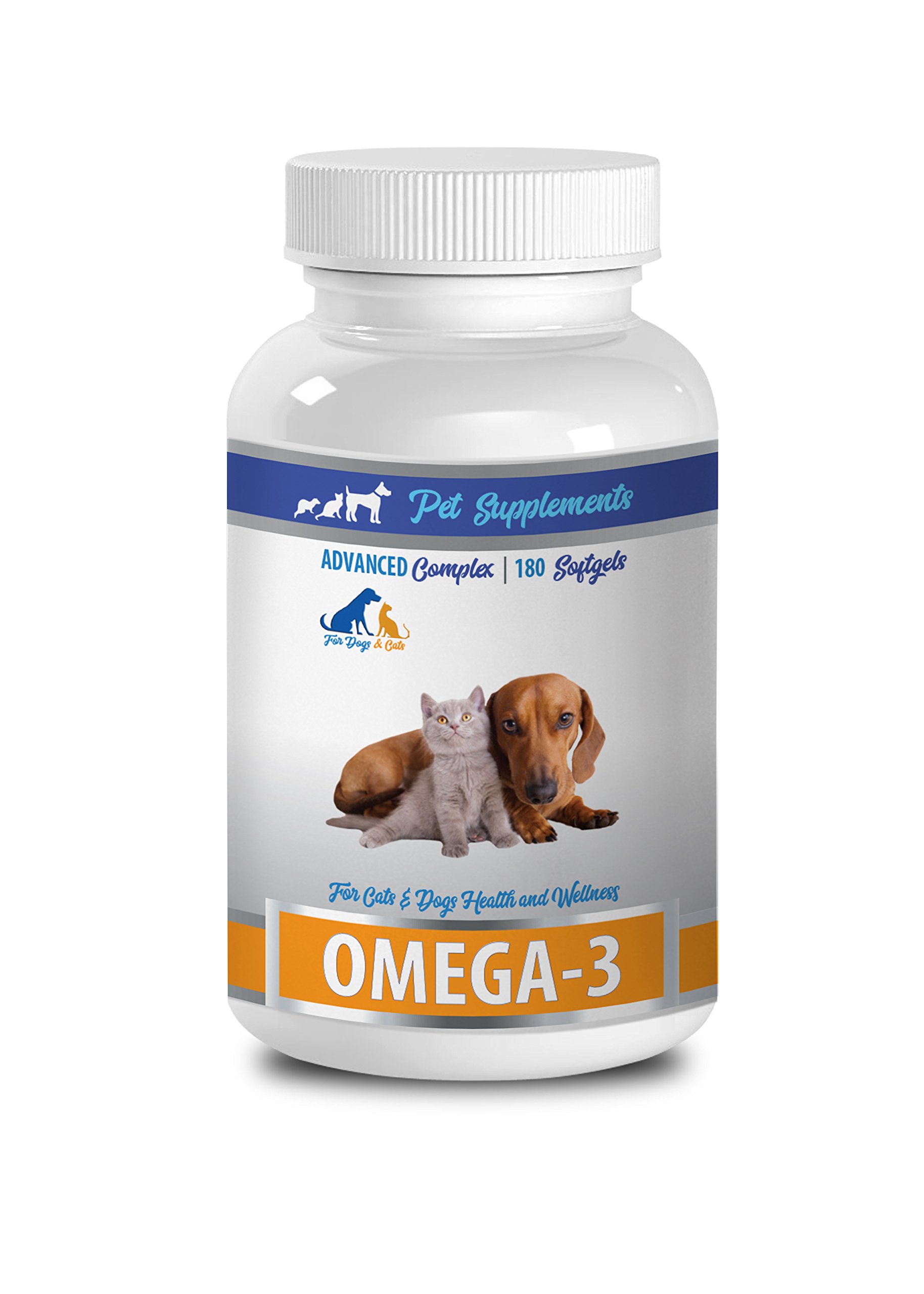 PET SUPPLEMENTS cat Skin and Itch Relief - Omega 3 - for Dogs and Cats - Health and Wellness - cat Omega 3 Oil - 1 Bottle (180 Softgels)