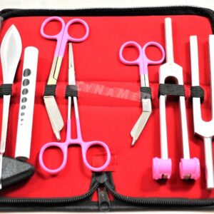 New Premium Set of 7 pcs Reflex Percussion Taylor Hammer Penlight Tuning Fork C 256 C 512 Bandage Scissors 5.5 and 4.5 Inches Hemostat Forceps 5.5 Inches CYNAMED