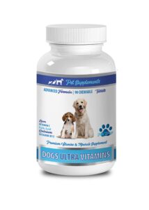 pet supplements vitamins for dogs skin and coat - dogs ultra vitamins - chewable - advanced formula - premium minerals - dog vitamin c - 1 bottle (90 chews)