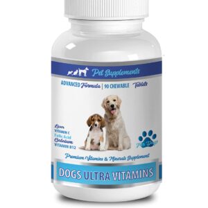 PET SUPPLEMENTS Vitamins for Dogs Skin and Coat - Dogs Ultra Vitamins - CHEWABLE - Advanced Formula - Premium Minerals - Dog Vitamin c - 1 Bottle (90 Chews)