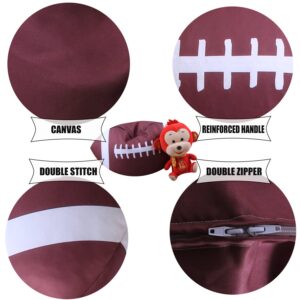 JIAN YA NA Stuffed Animal Storage Bean Bag World Cup Sports Pattern Kids Toy Storage Bag Chair Perfect Storage Solution for Blankets Pillows Towels Clothes (American Football, 26 inch)